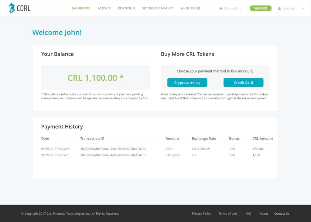 CORL Security Token Offering - STOwise
